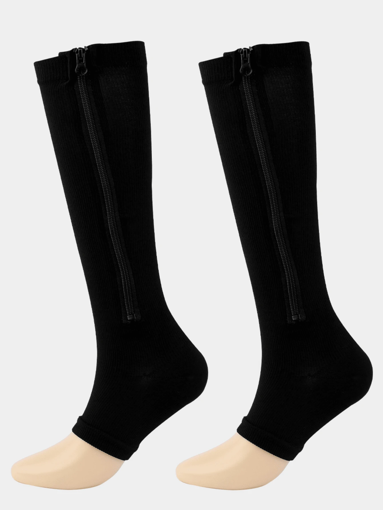 1 Pair Breathable Moisture-Wicking Toe-Less Compression Socks With ...