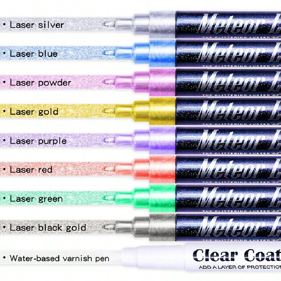 9 Colors Laser Pearl Color Marker ,Oil Based Paint Repair Pen Assembly ...