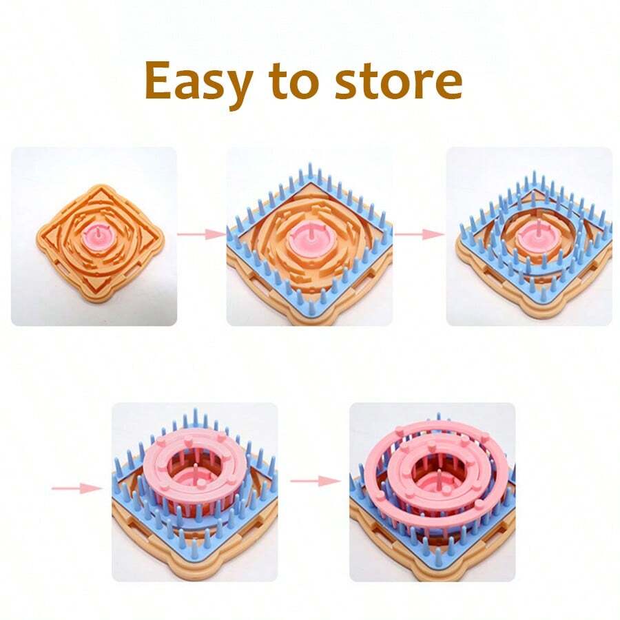 1set Manual Flower Knitting Machine DIY Wool Knit Tool Square Set ...