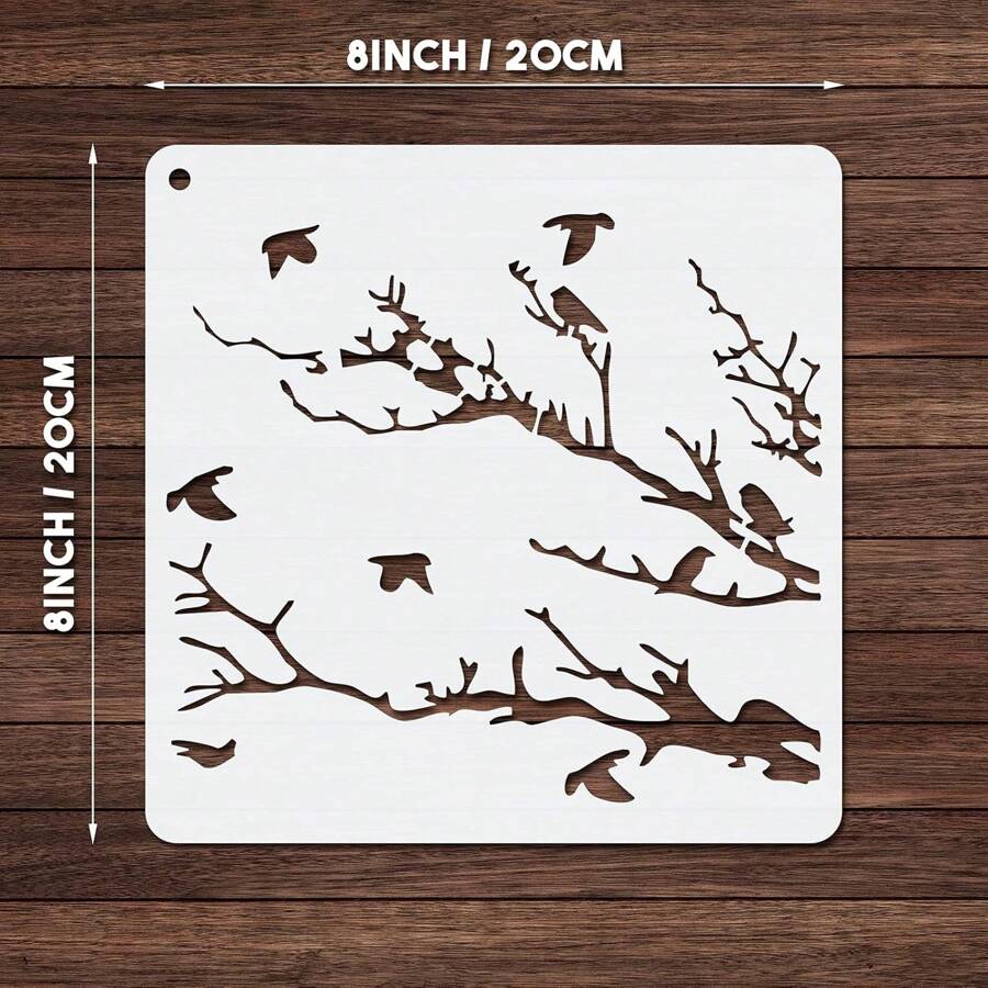 3 Pieces 8 X 8 Inch Reusable Tree Stencils Aspen Trees Stencils ...
