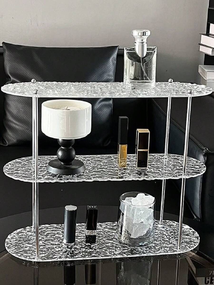 Acrylic Stone Design Multi-Tier Storage Rack For Living Room, Bathroom ...