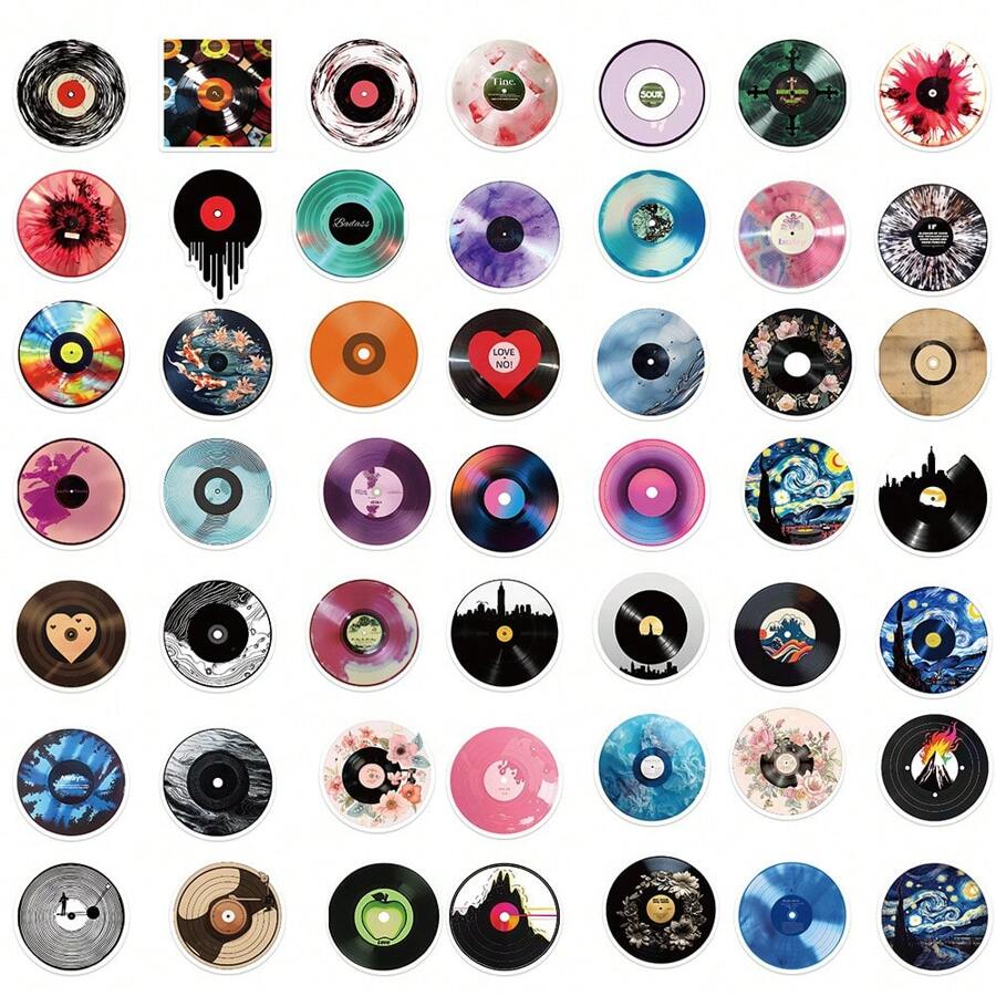 50pcs Vinyl Record Stickers, Personalized Decorative Stickers For ...