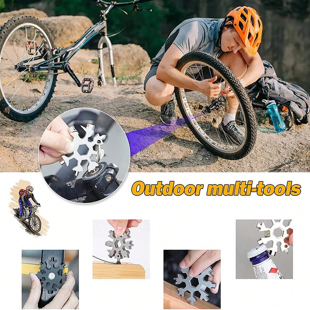 18-In-1 Multi-Functional Carbon Steel Snowflake Wrench, Universal ...