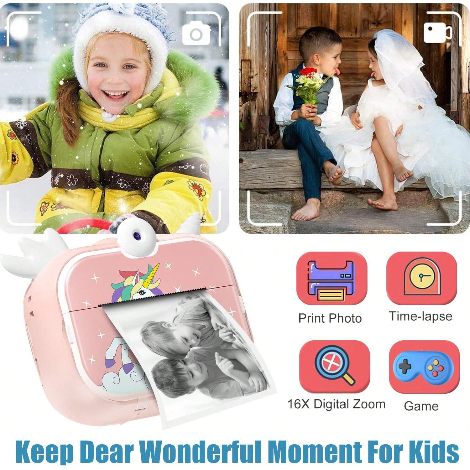 Instant Print Camera For Kids, Christmas Birthday Gifts Girls Boys Age ...