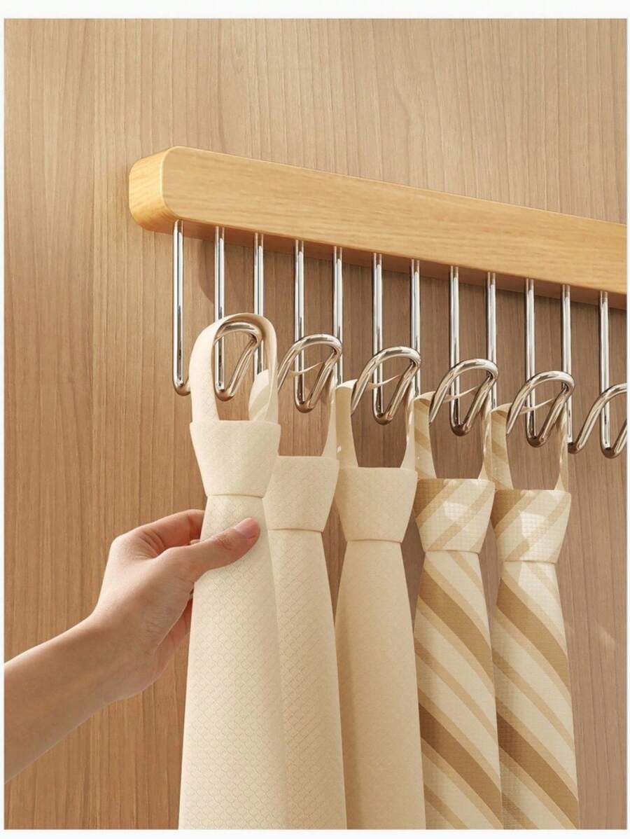 1 Pc Multifunctional High-Quality Wooden Wall-Mounted Clothes Hanger ...