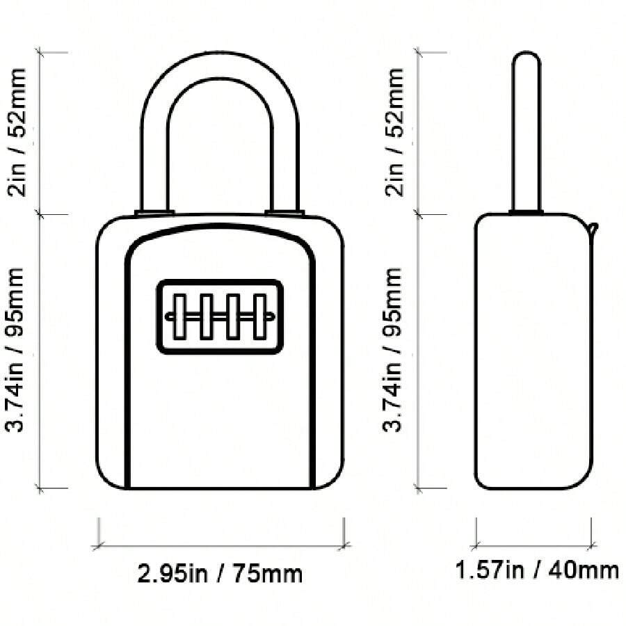 Portable Metal Key Safe Storage Lock Box Outdoor Indoor Key Hider ...