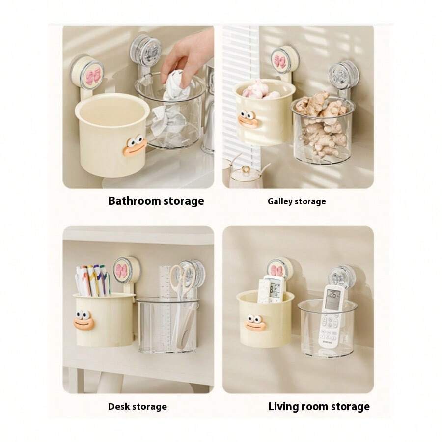 Suction Cup Reusable Facial Tissue Holder Wall Mount Storage Box ...