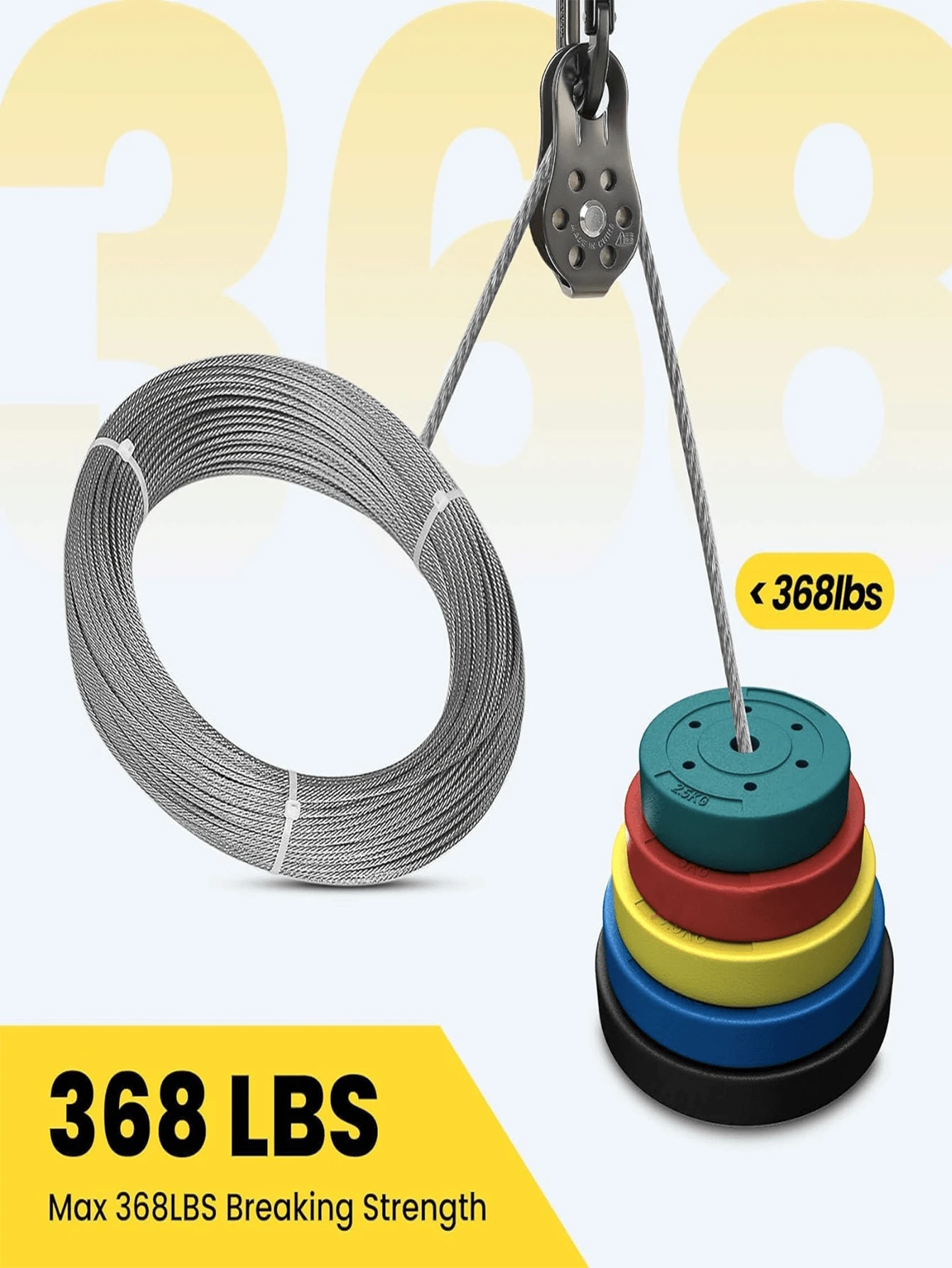 100ft/328ft Heavy Duty 1/16" Stainless Steel Wire Rope Cable - 7x7 Core ...