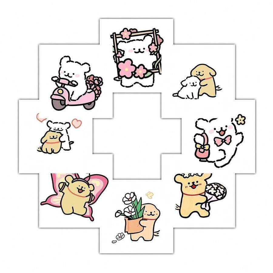 500pcs/Roll Imaginative Series Cute Dog Line Drawing Stickers, 8 ...