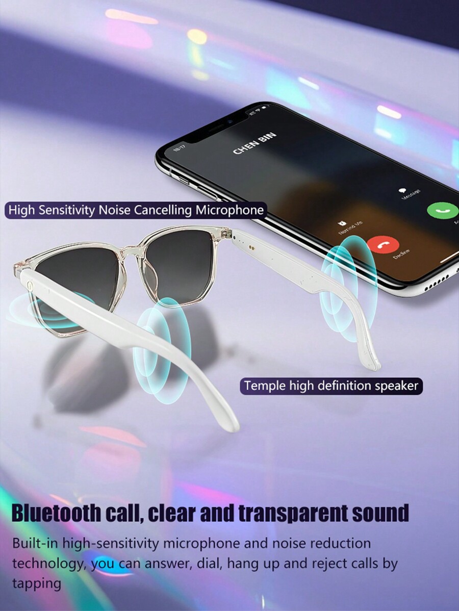 Smart Audio Glasses, Bluetooth Glasses, Can Listen To Songs And Talk Transparent Glasses ...
