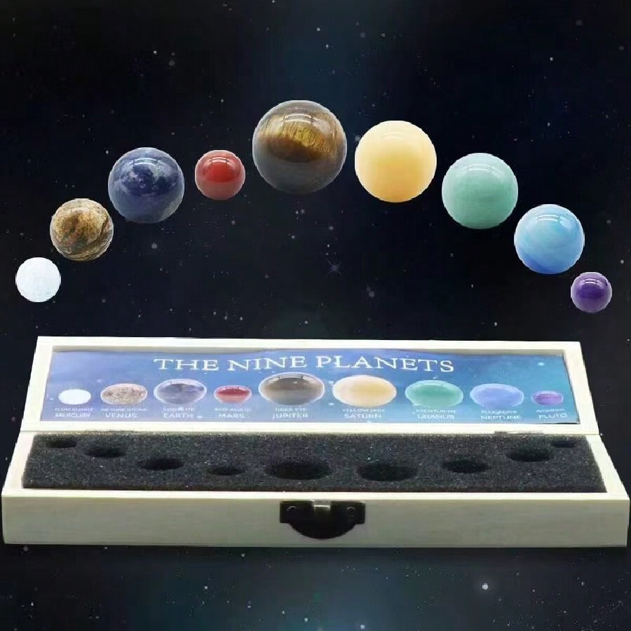 1 Set Natural Crystal Planets Of The Solar System, Crystal Mineral ...