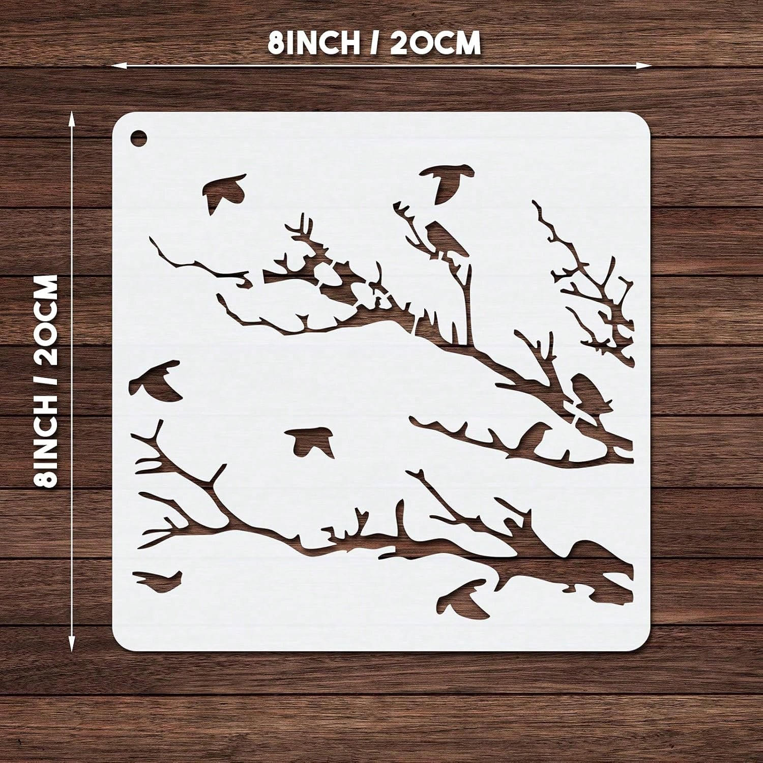 3 Pieces 8 X 8 Inch Reusable Tree Stencils Aspen Trees Stencils Reversed Branches Stencils ...