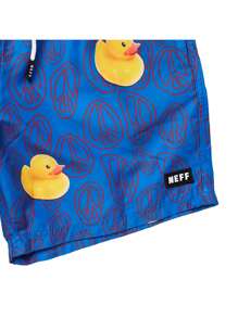 NEFF Men's Blue Ducky Peace Sign Daily Hot Tub Board Shorts For ...