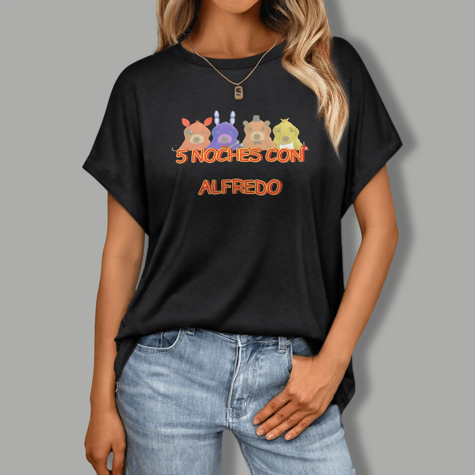 5 Nights With Alfredo, Letter Print Cotton T-Shirt - 024 | SHEIN USA