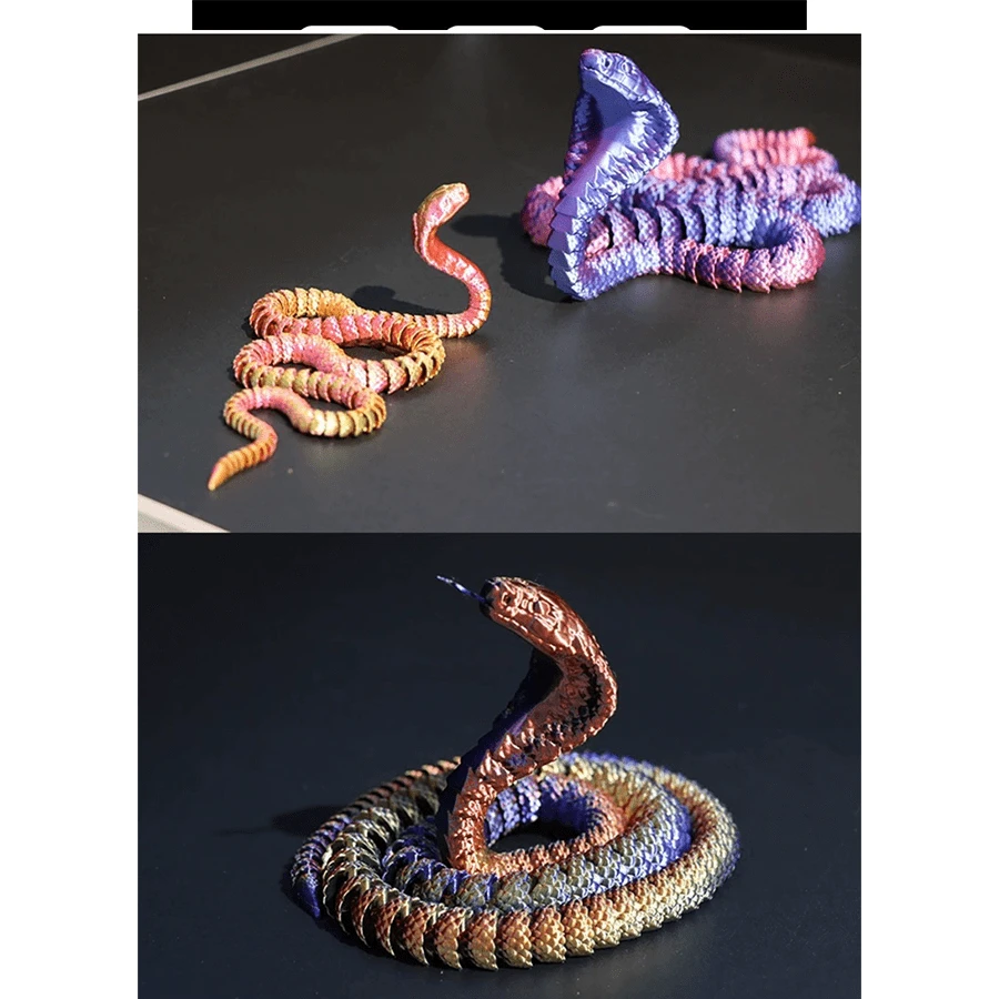 3D Printed Cobra Toy Ornaments, Fish Tank Landscaping, Full Joint ...