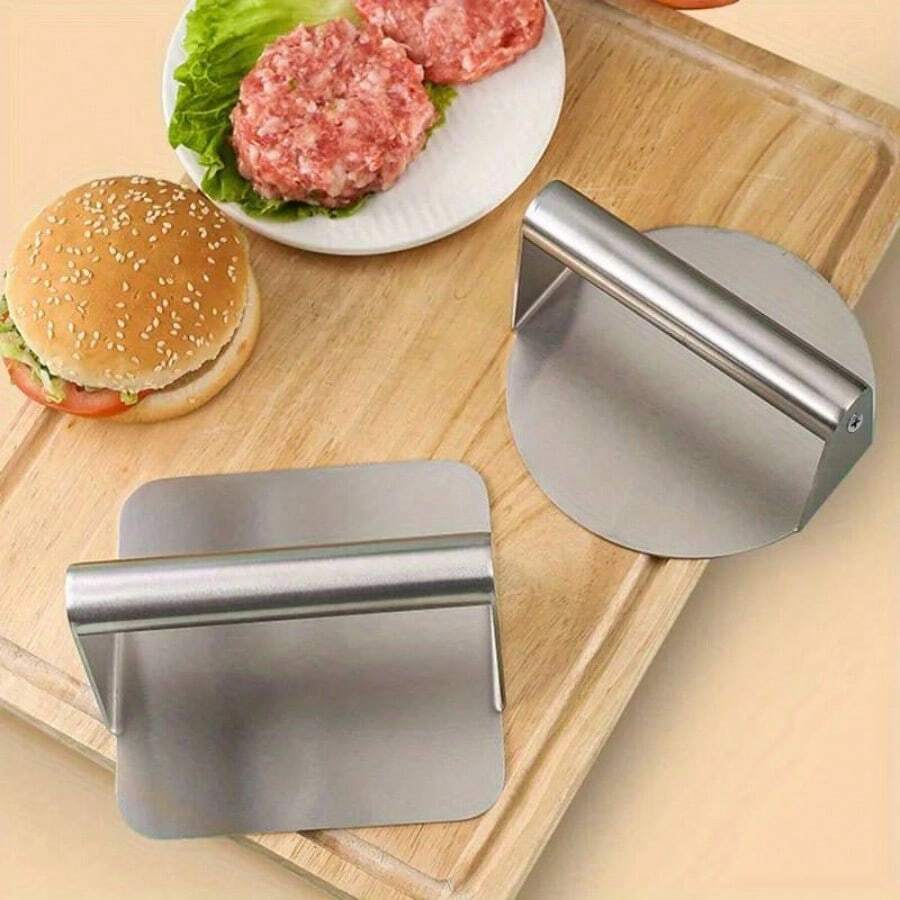Stainless Steel Smash Burger Press Hamburger Patties Meat Masher ...