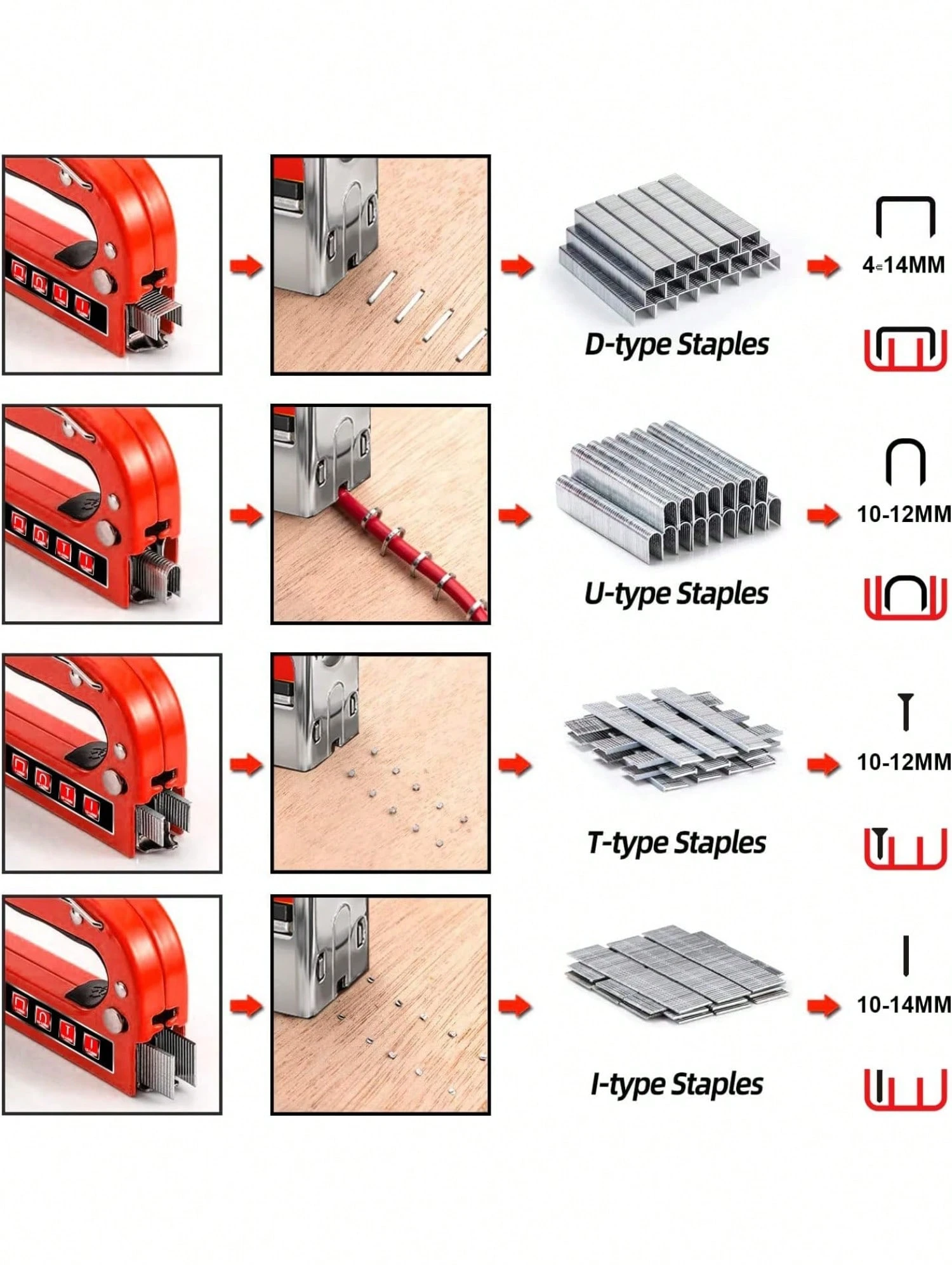Grapadora tapicera para madera de uso pesado con grapas, grapadora y ...
