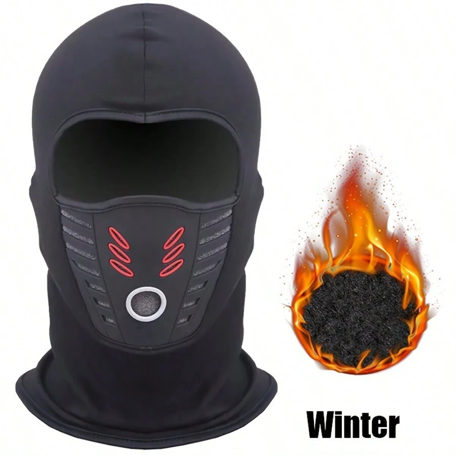 1pc Winter Motorcycle Balaclava, Fleece Full Face Mask Neck Warmer ...