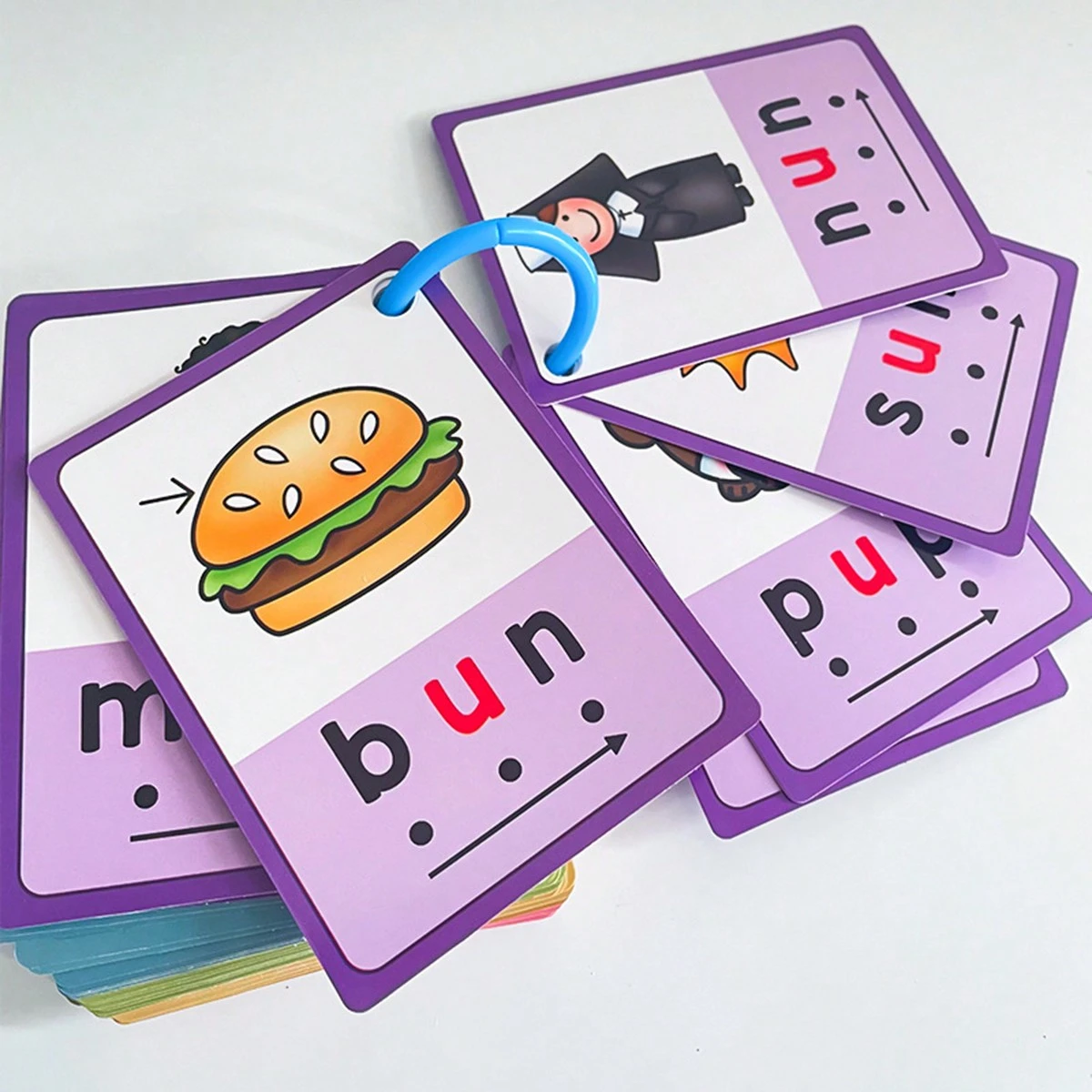 130 Words Short Vowel Phonics CVC English Words, Learning FlashCards ...