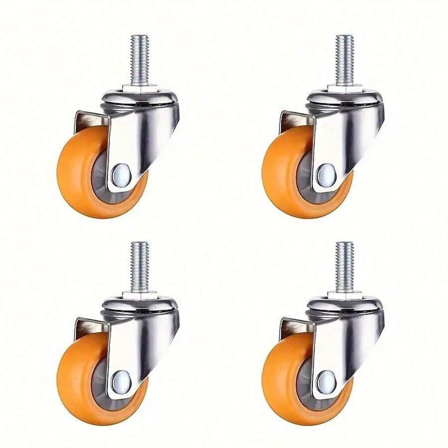 4pcs/8pcs Heavy Duty 1" Premium Swivel Casters, With M6x15mm Threaded ...