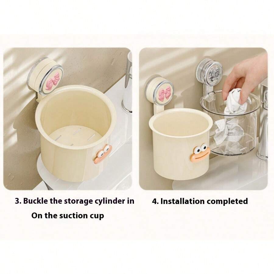 Suction Cup Reusable Facial Tissue Holder Wall Mount Storage Box