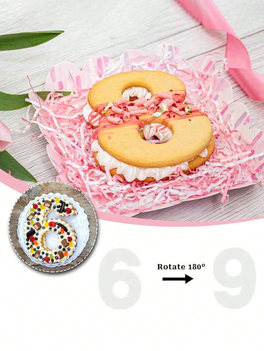 12 Inch Plastic Cake Stencils(0-8 Number) Set Flat Cake Embryo Moulds ...