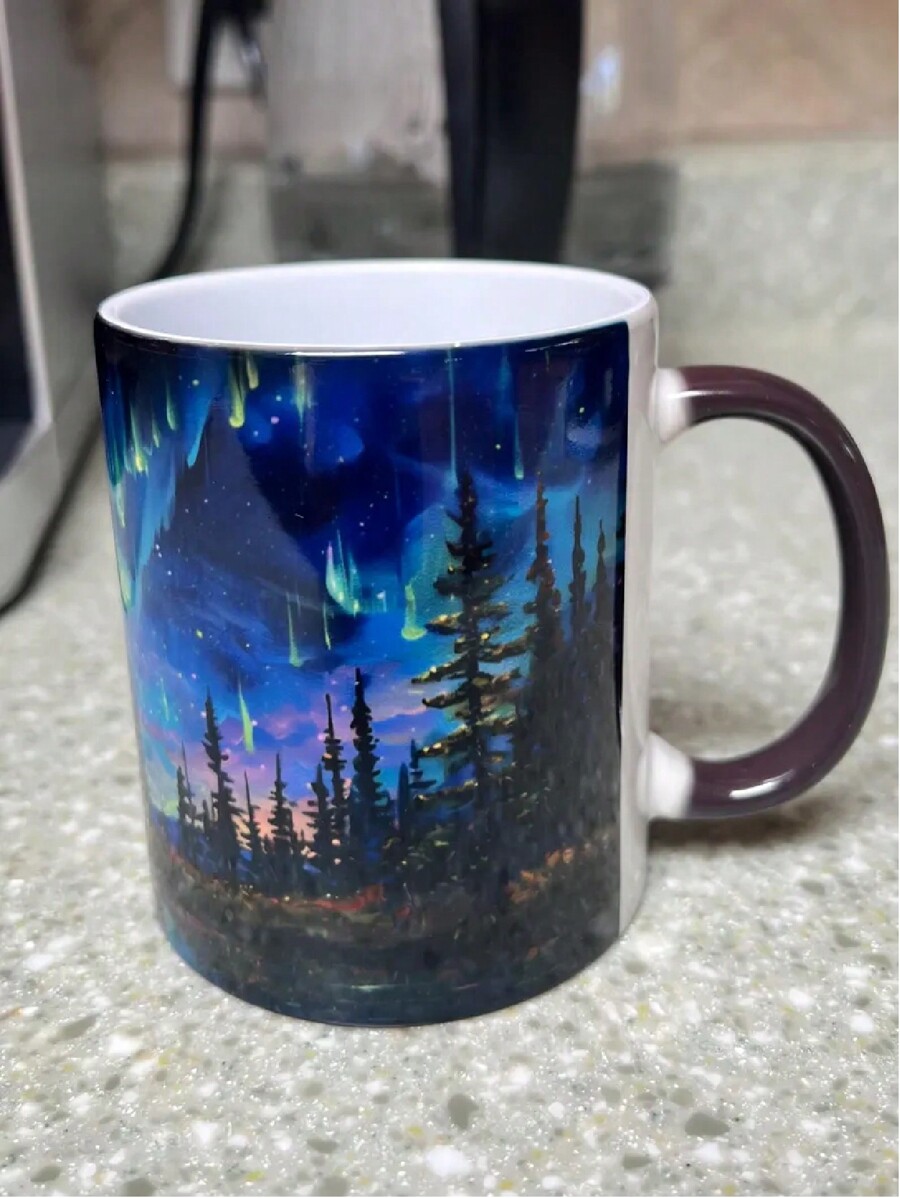 Aurora Borealis Mug, Color Changing Mug, Aurora Borealis Mug, Heat ...