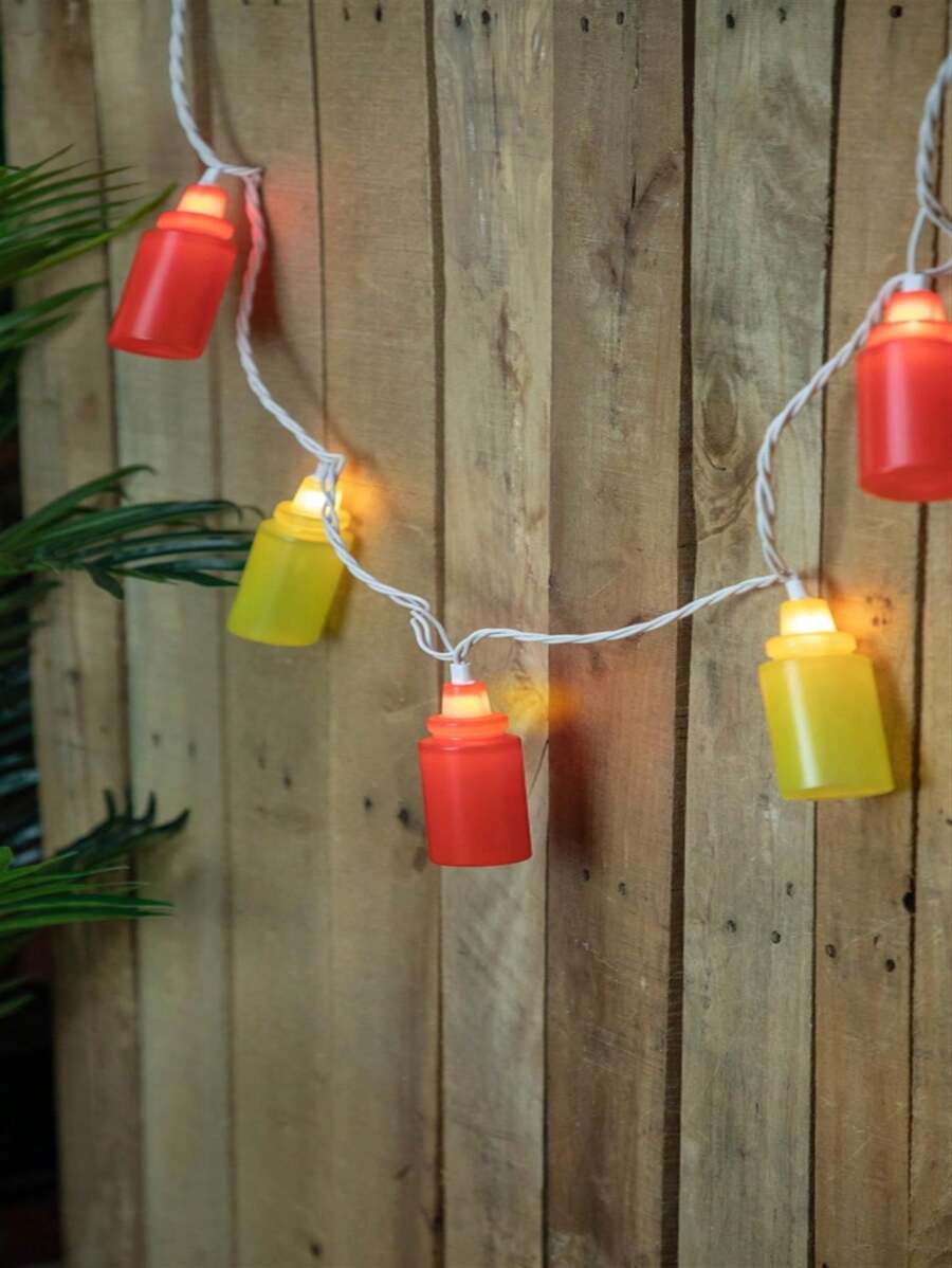 Northlight 35712061 Ketchup & Mustard Patio Light Set - 6 Ft. White ...