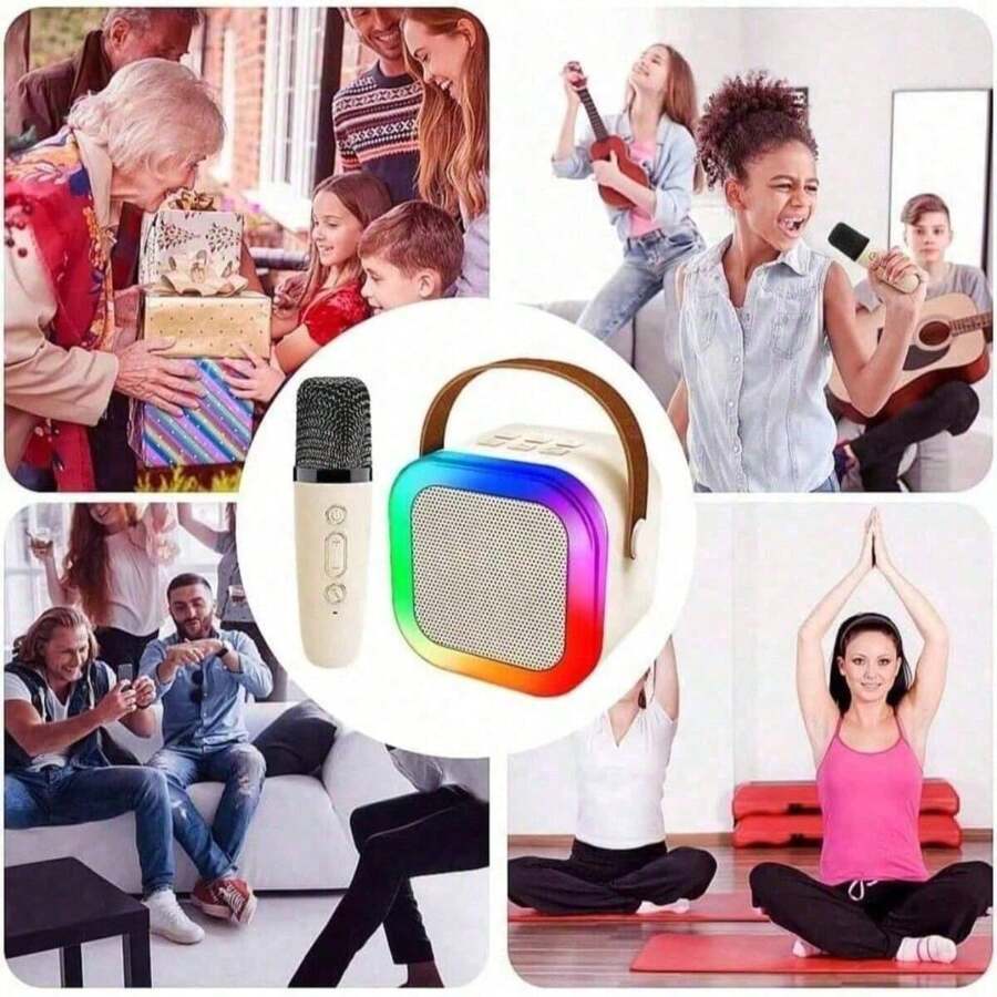 K12 Wireless Karaoke Speaker With Microphone, Mini Portable Bluetooth Karaoke Speaker With 2 ...