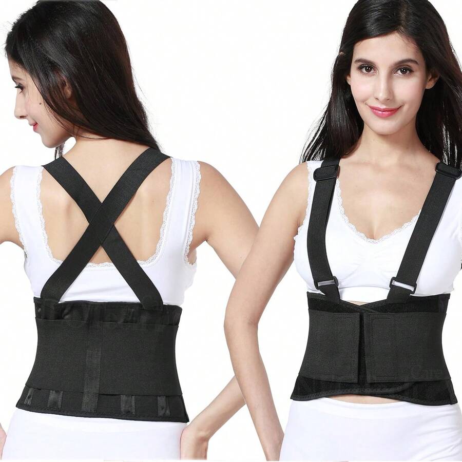 Back Brace Lumbar Support Belt With Suspenders, Adjustable Back Support ...
