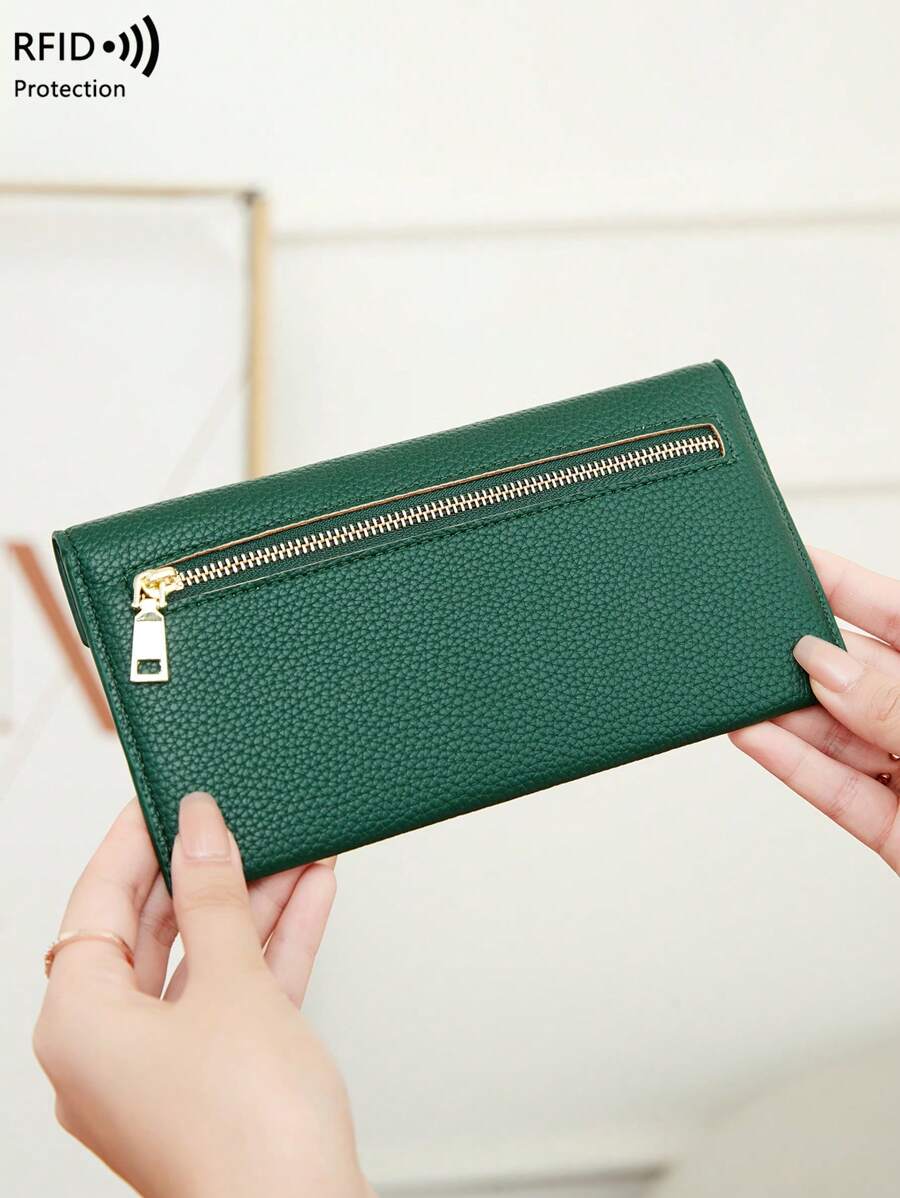 CHARM INFINITE RFID Anti-Theft New Women's Wallet Soft Leather Envelope ...
