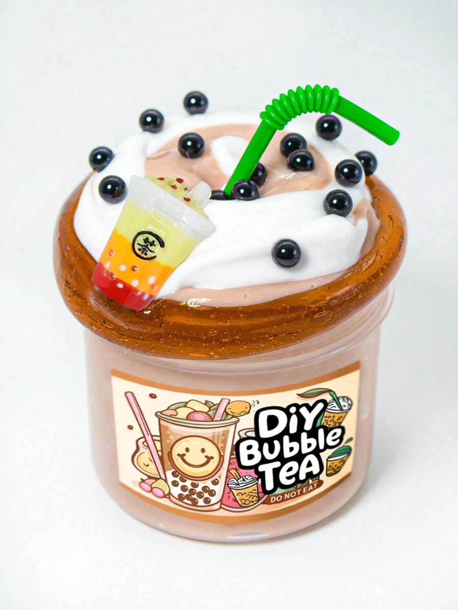 6oz+30ml+25ml Diy Slime, Fidget Food Simulation Series – Bubble Tea ...