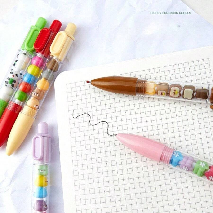 2pcs Styling String Pen Black Ink Pen, Handmade DIY Fun Pen Bead Pen ...