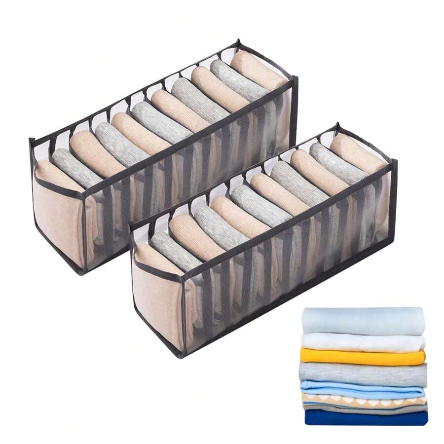 2 Packs Wardrobe Clothes Organizer Visible Grid Closet Drawer Divider ...