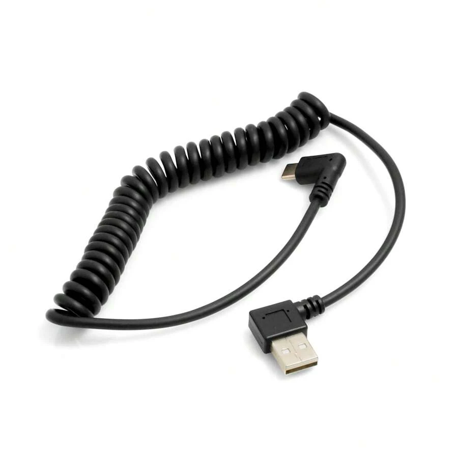 Type-C Mobile Phone Data Cable, USB Type-C 3.1 Elbow Telescopic Spring ...