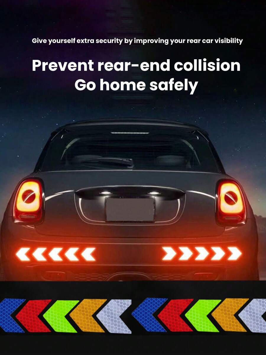 10 Car Night Warning Signs Reflective Car Sticker Car Decoration Cover ...