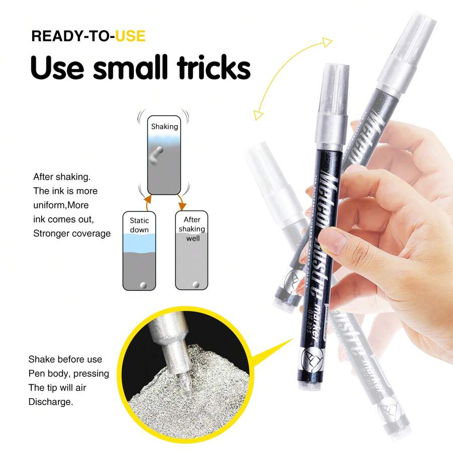 9 Colors Laser Pearl Color Marker ,Oil Based Paint Repair Pen Assembly ...