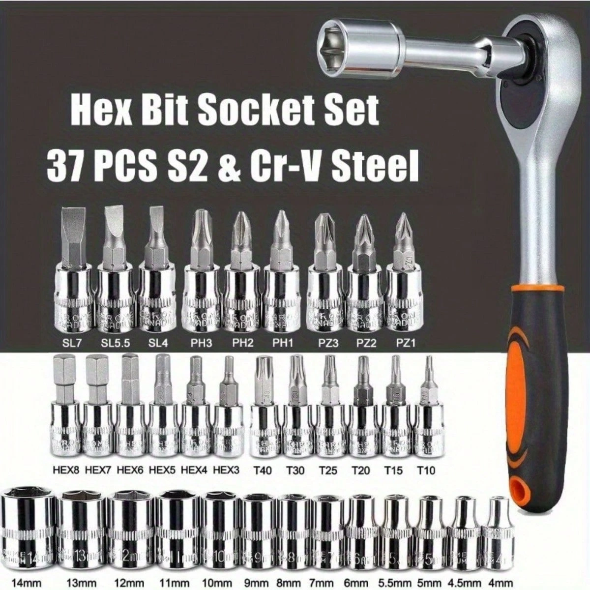46 Pcs Compact Ratchet And Bit Set With Adjustable Belt - Ideal For ...