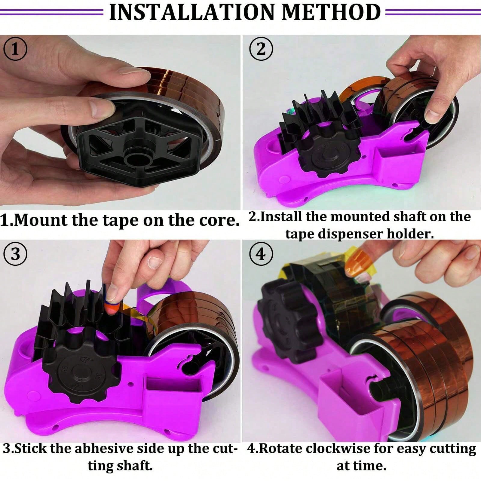 1 Inch (25mm) And 3 Inch (76mm) Core Green Tape Dispenser With Cutter ...