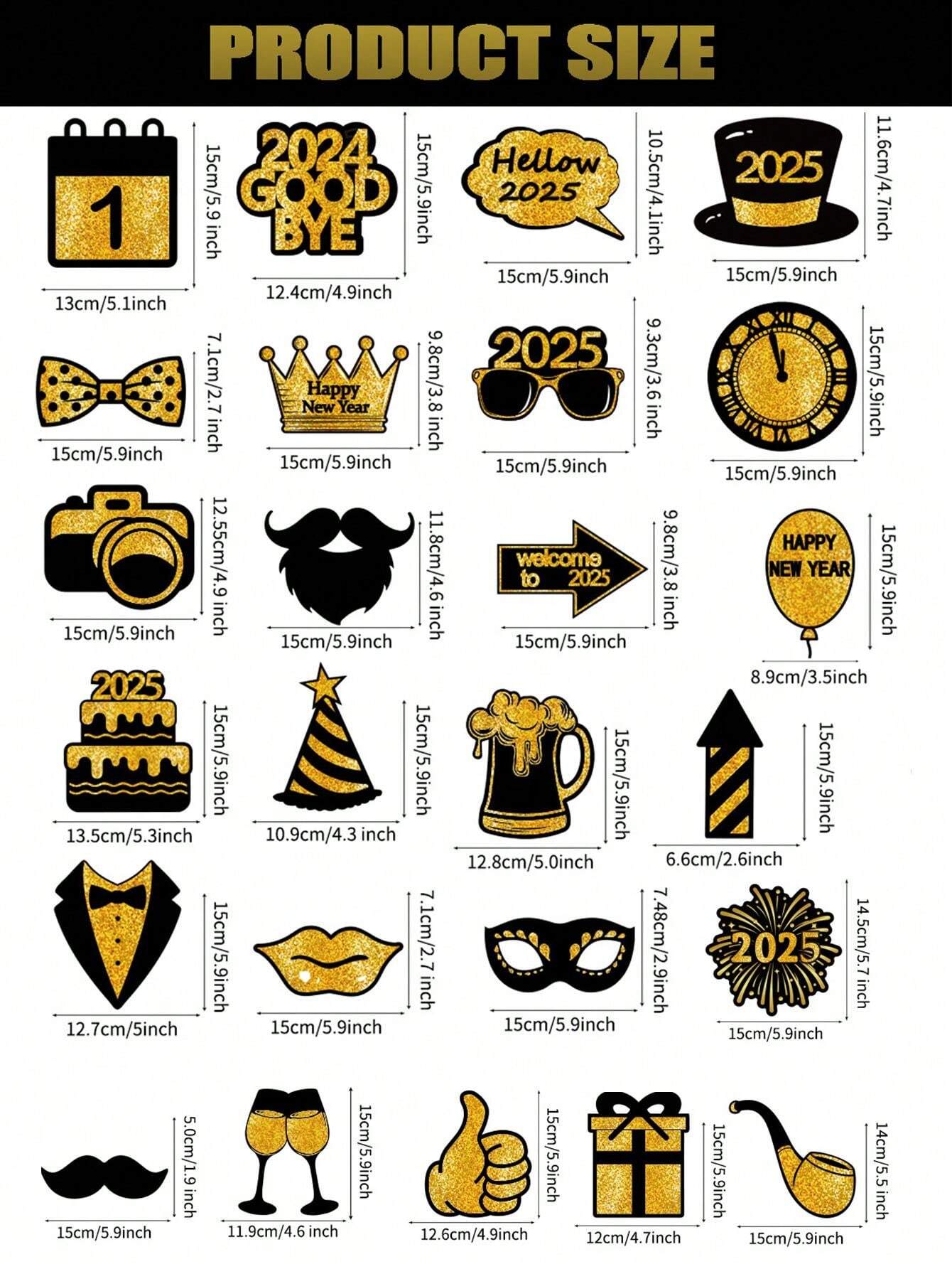 1/25PCS/Set Large Premium Photo Booth Props Set For All Occasions ...