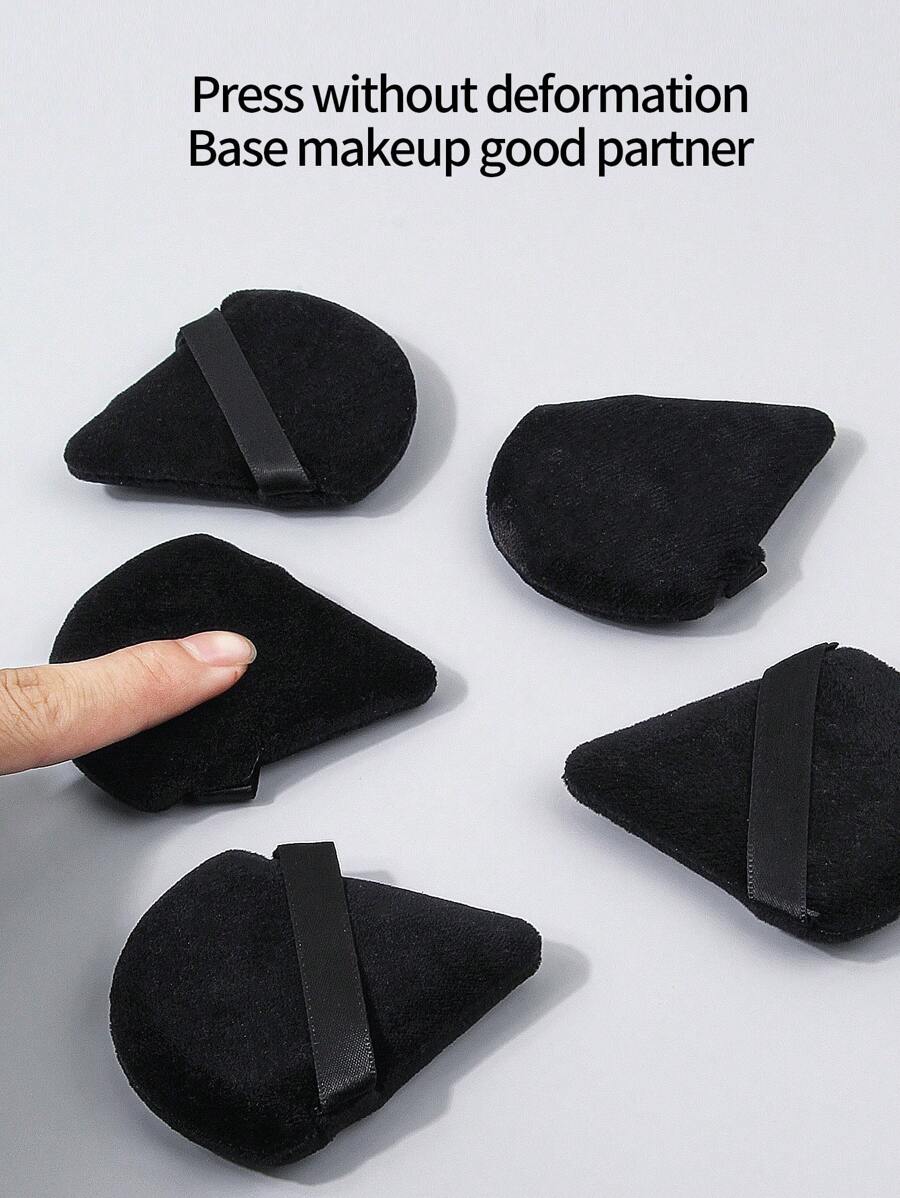 5 Pieces Of Soft Flocking Triangle Flocking Dry And Wet Makeup Powder ...
