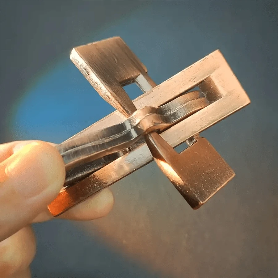 Mini Brain Teaser Unlock Set - 9 Interlocking Rings, Luban Lock ...