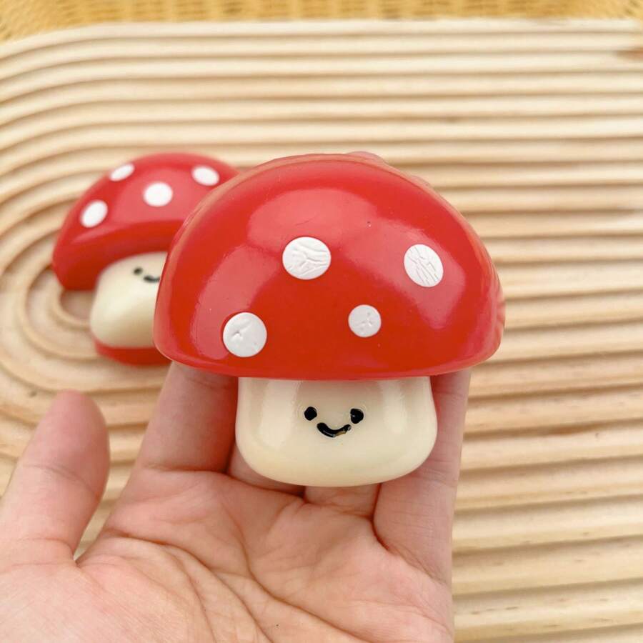 Handmade Soft Silicone-Like Moldable Toy Mushroom Squeezy, Gift Grade ...