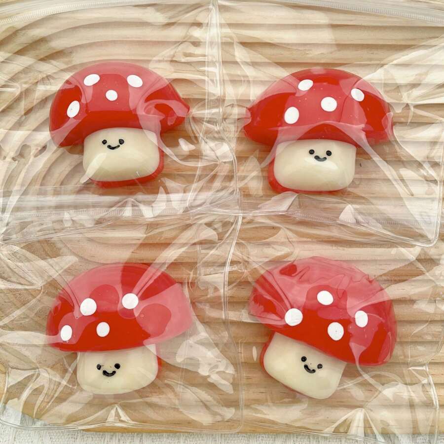 Handmade Soft Silicone-Like Moldable Toy Mushroom Squeezy, Gift Grade ...