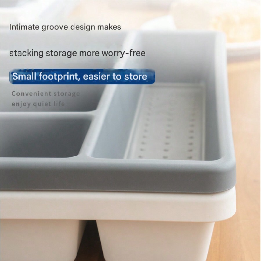 Silverware Storage Box, Kitchen Drawer Plastic Cutlery Box, Spoon Fork ...