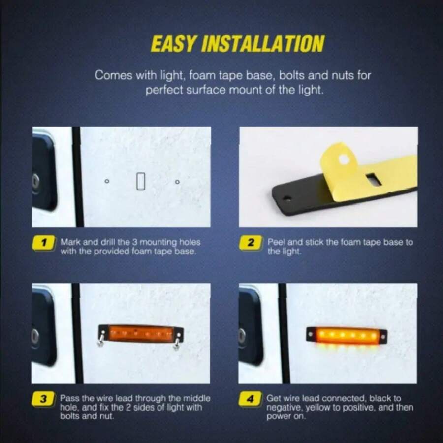 8pcs 7LED Side Marker Indicators Clearance Lights Tail Rear Turn Signal ...