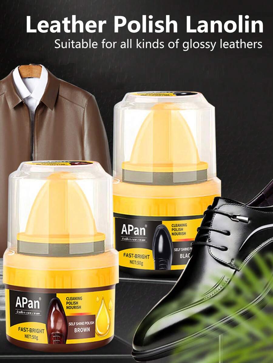Leather Liquid Shoe Polish Shoe Care Shoe With Sponge Applicator Shoe ...