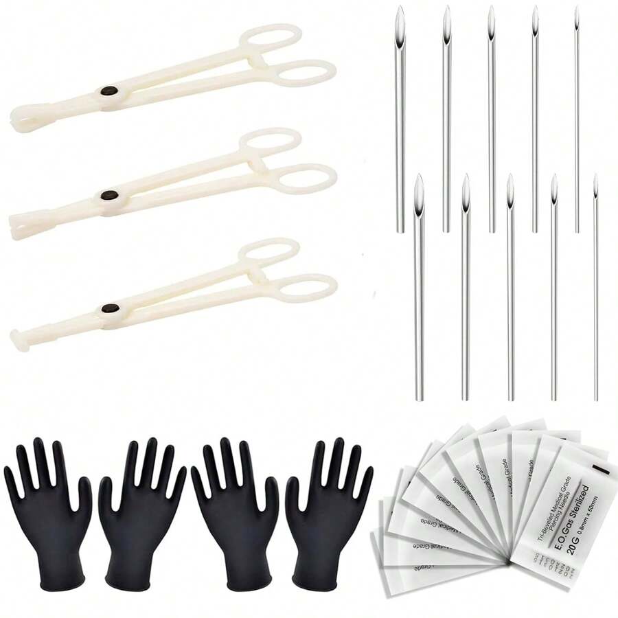 Kit de herramientas para piercing corporal - 15 piezas Kit de agujas y ...