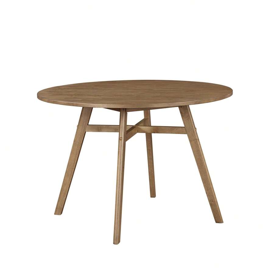 44inch Solid Wood Round Dining Table, Walnut Color, Include 1 Table ...