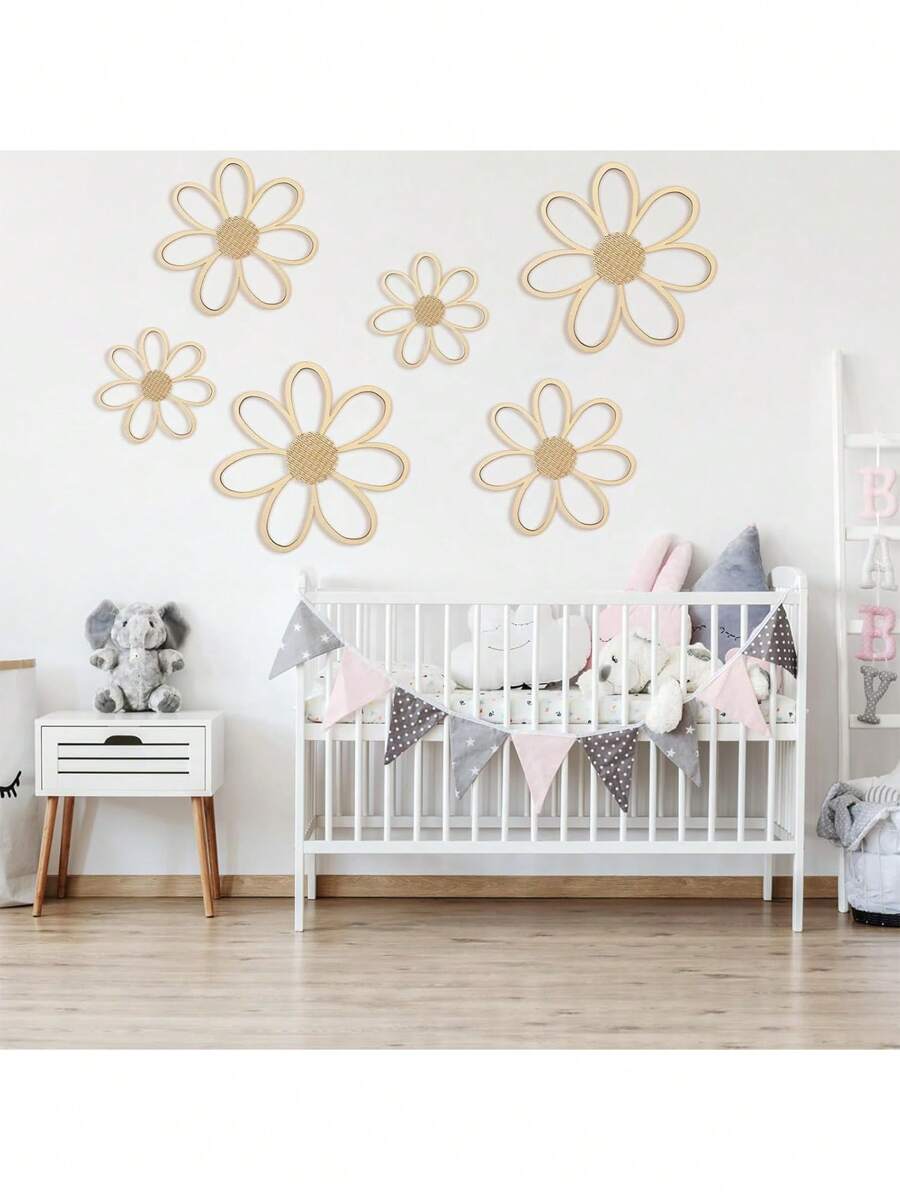 Boho Daisy Wall Decor, Rustic Farmhouse Bathroom Wall Art, Wooden ...